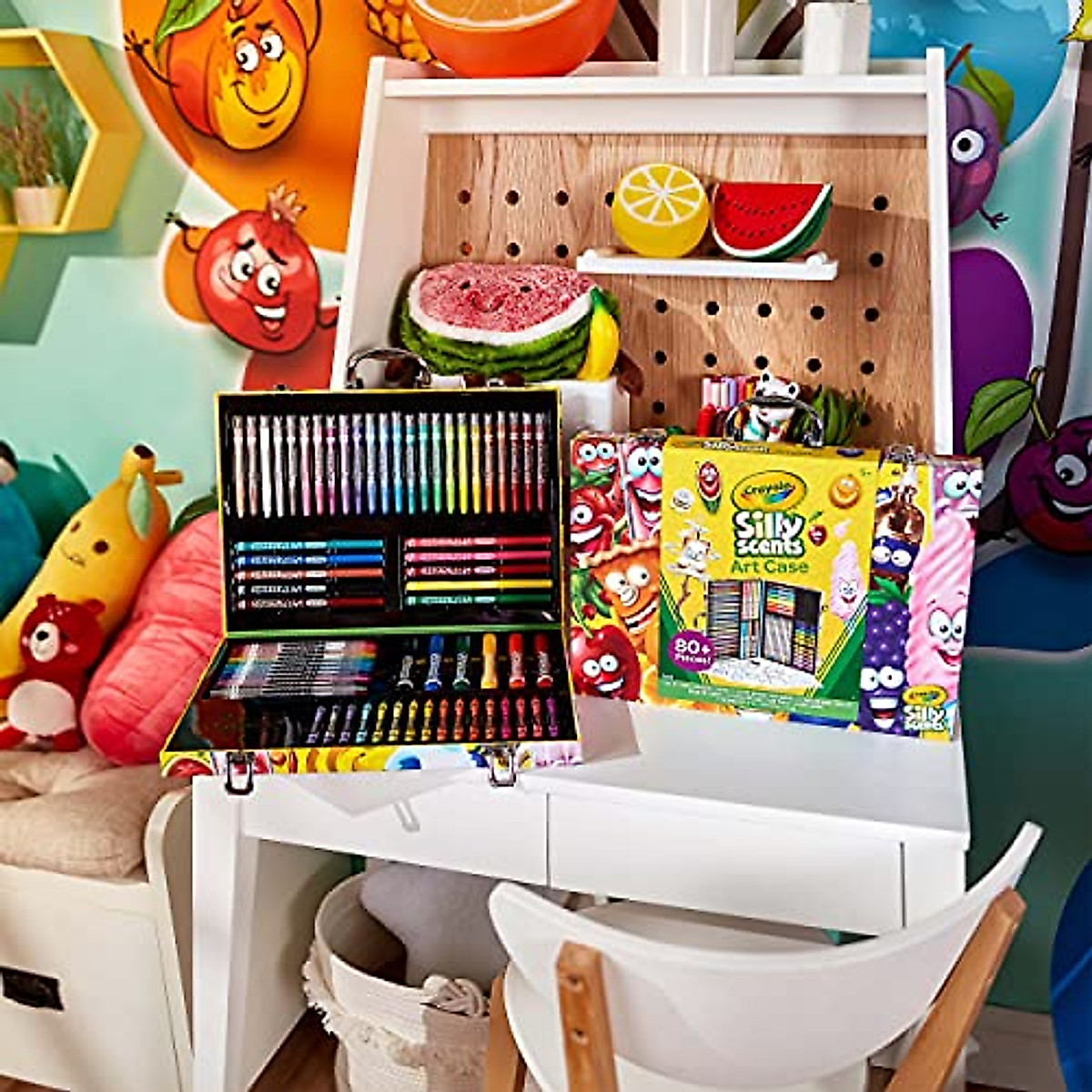 Crayola Silly Scents Inspiration Art Case, 80+ Art Supplies, Easter Gift for Kids, Ages 5, 6, 7, 8 [Amazon Exclusive]