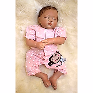 OCSDOLL Reborn Baby Dolls 22" Cute Realistic Soft Silicone Sleeping Baby Dolls Real Newborn Baby Doll Girl with Closed Eyes