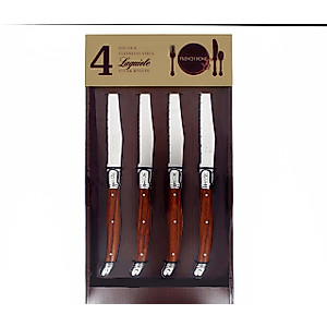 French Home Laguiole Steak Knives, Set of 4 (Wood Grain)