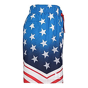 Under Armour Men's Standard Swim Trunks, Shorts with Drawstring Closure & Elastic Waistband, White Stars & Stripes