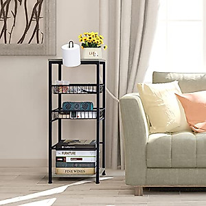 Small Bathroom Shelves, Floor Storage Cabinet with 2 Drawers, Narrow Towel Rack Organizer 4 Tiers, Modern Bathroom Storage Tower Cabinet with Tissue Bar, Standing Units Shelf for Laundry Living Room