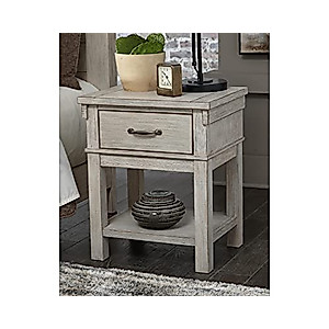 Signature Design by Ashley Hollentown 1 Drawer Night Stand, 20"W x 16"D x 24"H, Whitewash