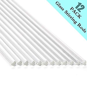 12 Pack Glass Stir Sticks 5mm Lab Stirring Rod 12 inch Length with Both Ends Round for Science, Lab, Kitchen, Science Education