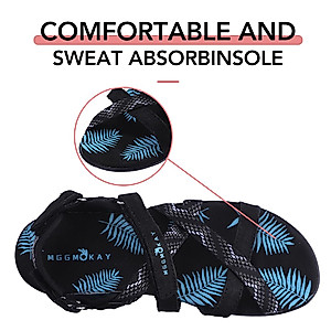 MGGMOKAY Womens Hiking Sandal Outdoor Sport Sandal with Arch Support for Beach Vacation Casual Camping,Black,8