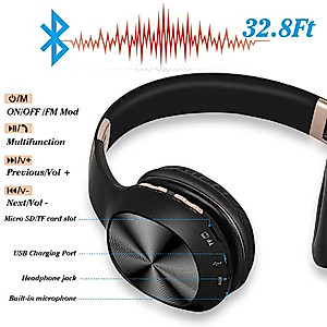 UrbanX Perfect Comfort 955 II Overhead Wireless Bluetooth Headphones for Lenovo Tab P11 Plus Noise Isolation, with – Black