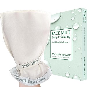 MicrodermaMitt Deep Exfoliating Mitt Scrub for Face, Lips & Neck - Dead Skin & Blackheads Remover - Gentle Facial Scrubber - Exfoliator Glove for Shower - Women Skin Care