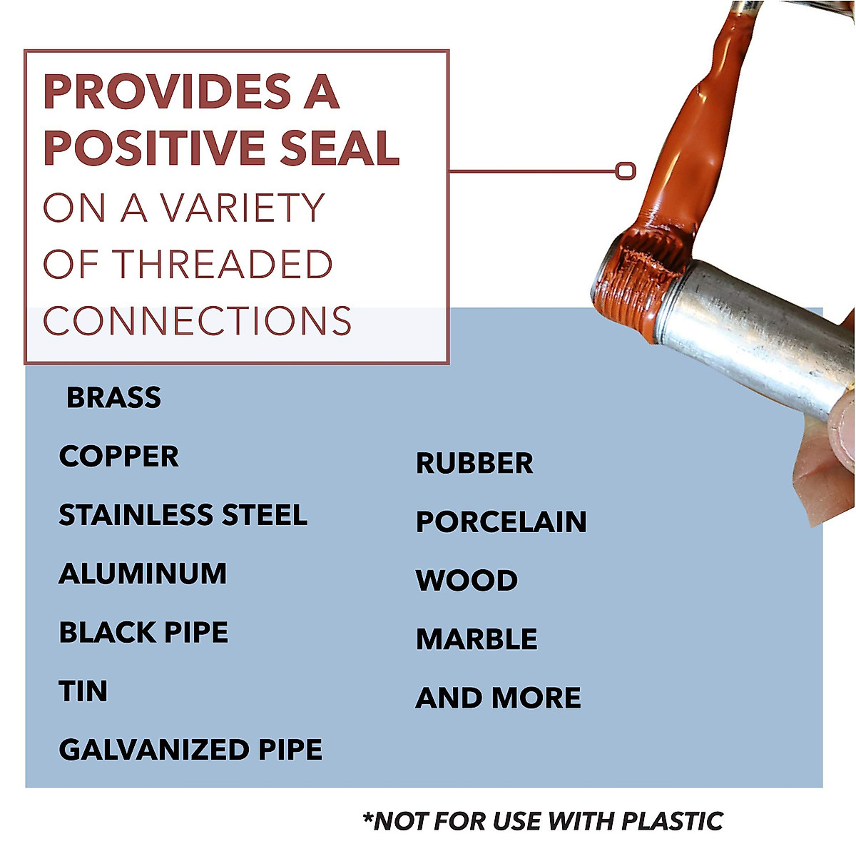 Gasoila Hard-Set Thread Sealant Varnish For Metal, PVC, Rubber, Marble, Wood, and Porcelain 1/4 pt. with Brush