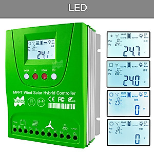 Mars Rock 2000w Regulator Max Wind 1000w Max Pv 1000w Mppt Wind Solar Hybrid Controller Bluetooth Android App