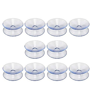 QOONESTL Double Sided Suction Cups Compatible with Glass Table Top, 10pcs Suction Cups Without Hooks Sucker Pads for Glass Multifunctional Mirror Double Sided Non-Slip Glass Tabletop