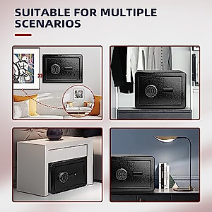 Home Safe Box Fireproof Waterproof With Digital Keypad Key and Fireproof Cash Bag,Money Safe Box Perfect for Home Firearm Jewelry Cash Medicine Documents (0.8 cub)