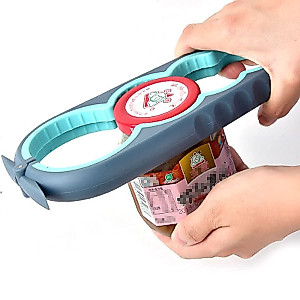 Bottle Opener for Arthritic Hand,Jar Opener for Old People, Children, Women, Those with Weak Hands,Multifunctional Kitchen Gadgets (02-Blue)