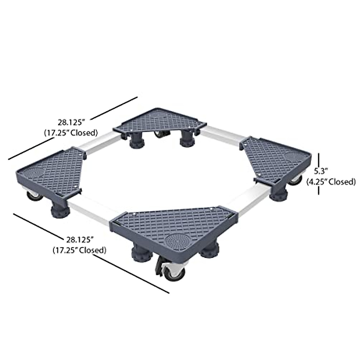 Multi Purpose Dolly With 8 Feet, Locking Swivel Wheels, Levels and Adjustable Base for Moving Washer, Dryer, Appliances- 1100 Lbs Capacity By Stalwart