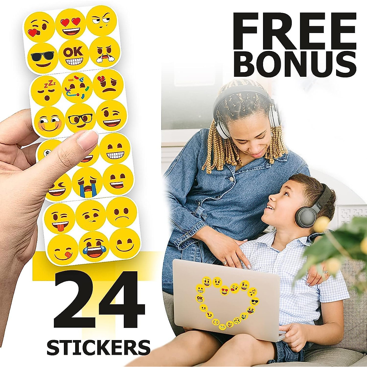 MORCART 54PCS Fridge Magnets, Cute Emoji Locker Magnets, Decorative Refrigerator Magnetic Board Cabinets Classroom Office Cubicle School Funny Smiley Gifts for Adults (3cm)