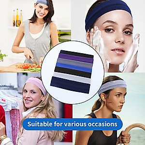 AQSXO 42 Pack Soft Elastic Stretch Athletic Hair Bands, Fashion Headbands for Women's Hair and Girls