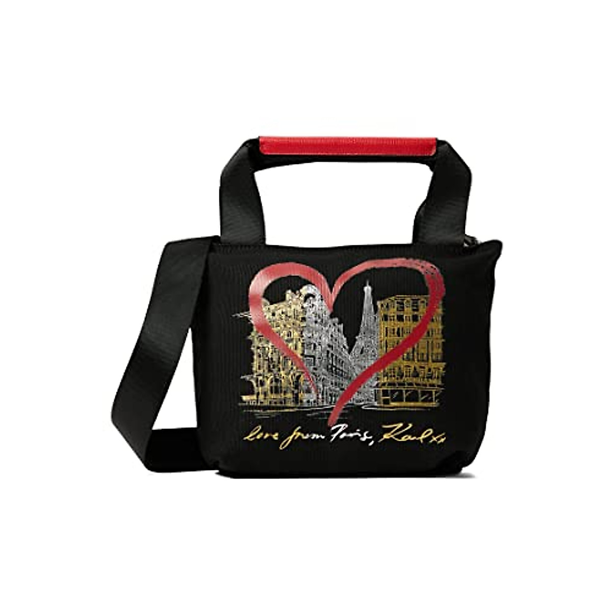 Karl Lagerfeld Paris Kristen Crossbody Black/City Heart Scarlet Print 2 PROCESSING PROCESSING