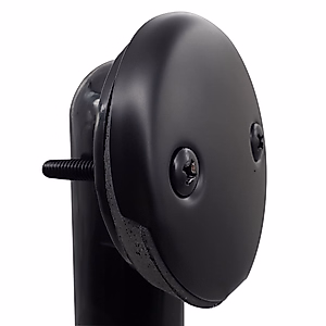 Westbrass 597144-62 14" Poly Tubular Bath Waste & Overflow Assembly with 2-Hole Faceplate and Pull to Open Drain Plug, 1-Pack, Matte Black