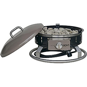 Bond Platinum Portable Gas Fire Pit 65,000 BTUs (Stones, Gas Hose, and Tank Seat Included)