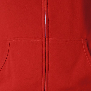 Independent Trading Co Unisex Full Zip Hooded Sweatshirt AFX90UNZ, Red, X-Large