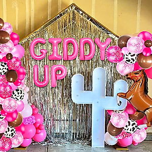 JeVenis First Rodeo Birthday Party Decor Girl Cowgirl Balloon Garland DIY Balloon Arch Kit Western Balloon GarlandHorse Themed Birthday Decorations