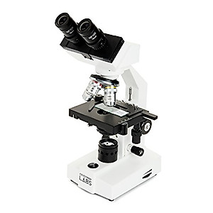 Celestron – Celestron Labs – Binocular Head Compound Microscope – 40-2000x Magnification – Adjustable Mechanical Stage – Includes 2 Eyepieces and 10 Prepared Slides