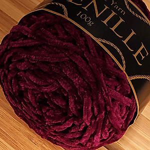 JubileeYarn Chenille Yarn - Worsted Weight - 100g/cake - Scarlet - 2 Cakes