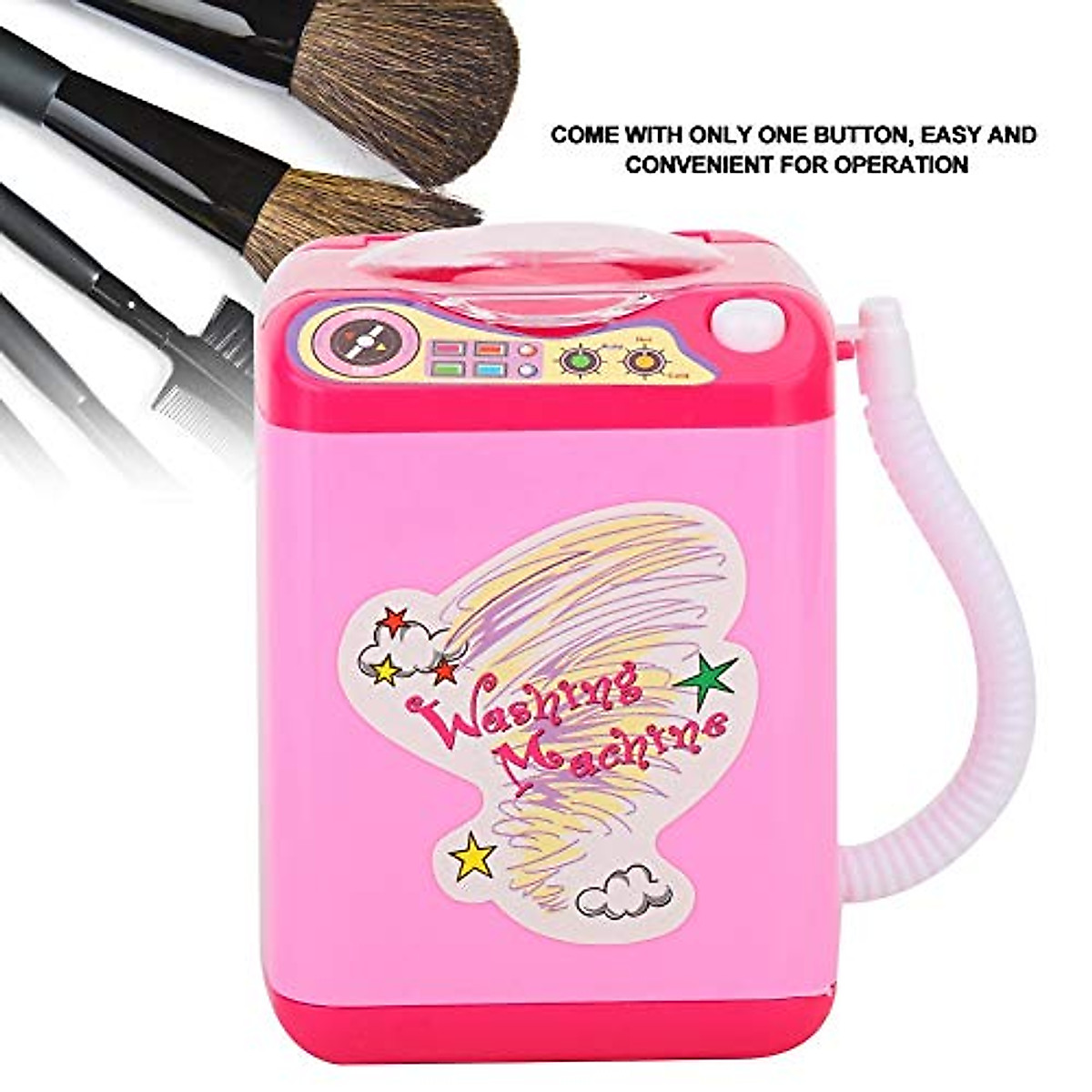 MIni Electric Washing Machine,ANGGREK Mini Simulation Washing Machine Electric Makeup Brush Washing Machine(pink)