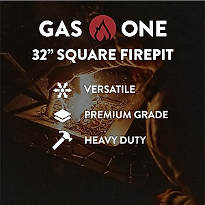 GasOne Fire Pit – 32-inch Outdoor Fire Pits – Metal Firepits for Outside Patio with Fireplace Screen – Elegant and Modern Fire Pit Table for Camping, Heating, Bonfire, Picnics - Outdoor Fire Pit