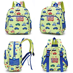 willikiva Little Childrens Toddler Bags Cute Bus kids Backpack for Kids Boys and Girls to Travel School Backpack (Green)