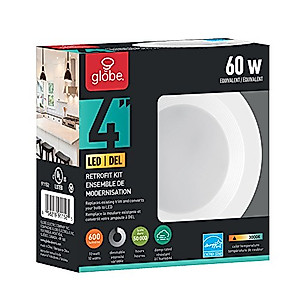 Globe Electric 91152 Retrofit Recessed Lighting, 4", White
