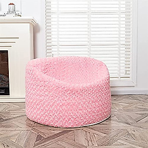 Storage Bean Bag Chair Cover (No Filler) Zipper Bean Bag Chair Cover Living Room Furniture 31x20 Inch Soft Washable Plush Fiber Adult Beanbag Chair Fuzzy Fur Cover No Filling (Pink)