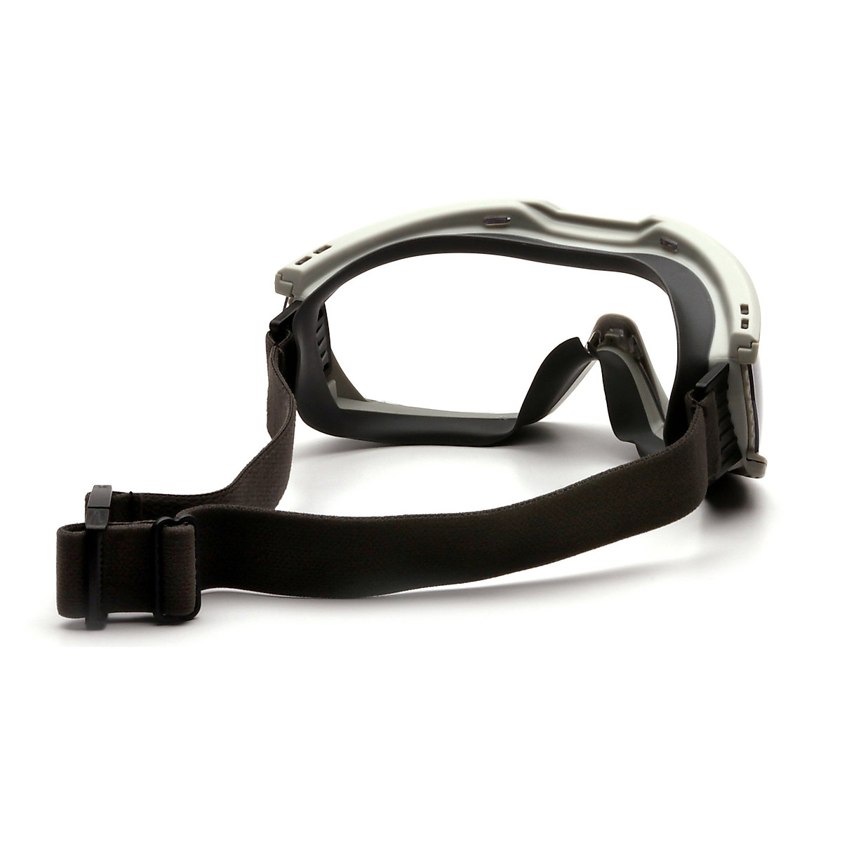 Pyramex Capstone Chemical Splash Goggle With Clear Anti-Fog Lens And Gray Frame Includes Cloth Strap