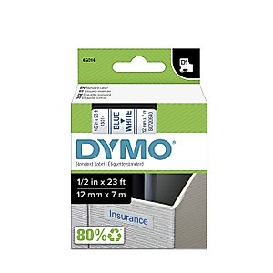 DYMO Standard D1 43610 Labeling Tape (Black Print on Clear Tape, 1/4'' W x 23' L, 1 Cartridge), DYMO Authentic