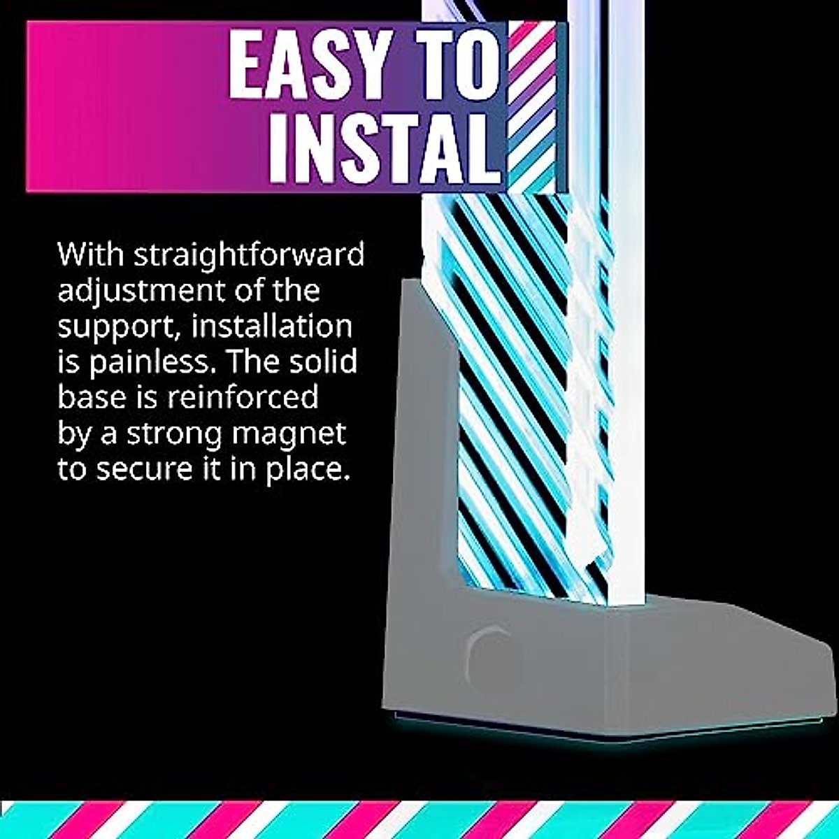 Cooler Master MasterAccessory ARGB GPU Support Bracket, Edge-Lit ARGB Tempered Glass, Universal GPU Bracket, Multiple Orientations (MCA-U000R-GSBTG-00)