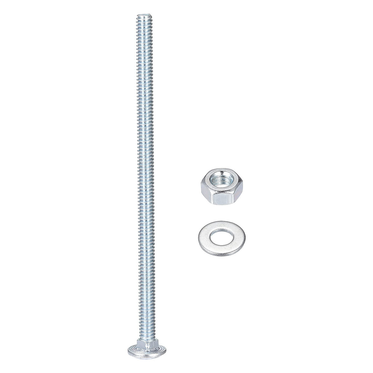 uxcell 1/4-20 x 5" Square Neck Carriage Bolts with Nuts & Washers, Carbon Steel Coach Bolt Screws 10 Set