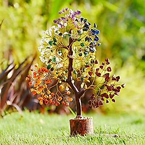 Chakra Tree of Life - Crystal Tree for Positive Energy - Seven Chakra Tree - 7 Chakra Tree, Money Tree, Feng Shui Decor, Chakra Stones, Crystals and Healing Stones, Premium Meditation Accessories