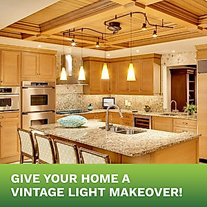 Bioluz LED 92 CRI E26 LED Bulb 60 Watt Dimmable Edison Bulbs Warm White Clear Pendant Light Bulbs UL Listed Title 20 High Efficacy Lighting 6-Pack