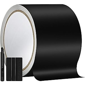 GRTHTATI 4" X 30FT Matte Black Vinyl Wrap for Chrome Delete Window Trim Car Door Sill Protector with Air Release Channel Including Vinyl Wrap Tool Kit