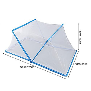 Baby Crib Tent, Mosquito Net Tent Foldable Portable Ventilate Summer Bedroom Net Tent for Baby Kids Students (Blue)