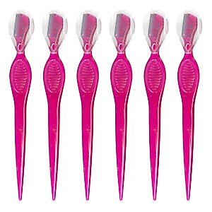Iconikal Dermaplaning Eyebrow Razor Tool, Pink, 50-Pack for Shaping Trimming Primping Morning Routine