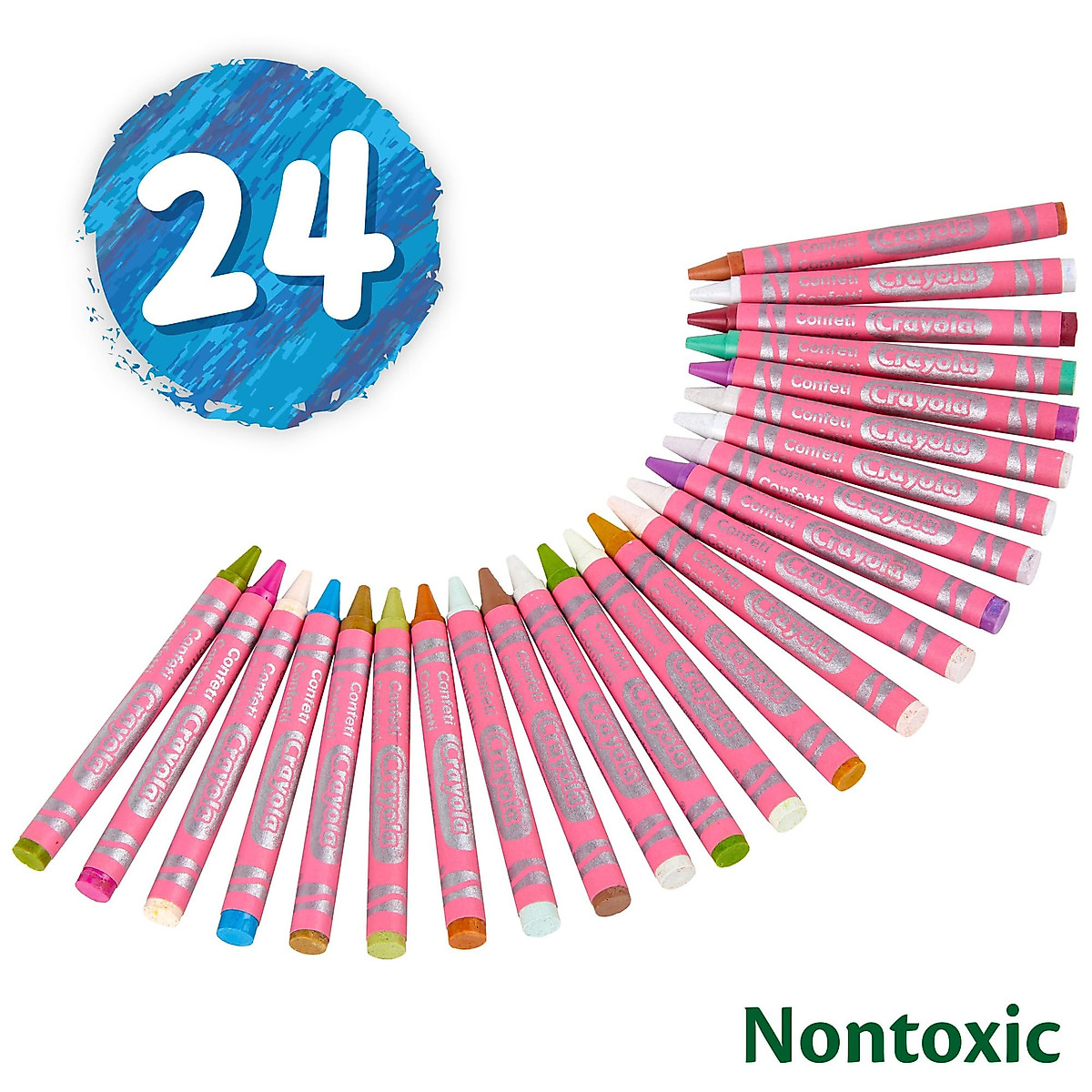 Crayola® Confetti Crayons, Assorted Colors, Pack Of 24 Crayons