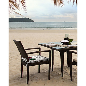 Merry Christmas Tree Outdoor Cushion Chair Cover Set of 2 - Waterproof Couch Seat Covers, Red Plaid Green Xmas Tree Snowflake Patio Furniture Protector Slipcovers for Sofa/Garden/RV, 20"x18"x4"