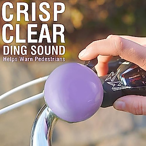 MARQUE Beach Cruiser Bike Bell – Classic Bicycle Bell Design for Adults and Kids with Traditional Ring Sound (Purple)