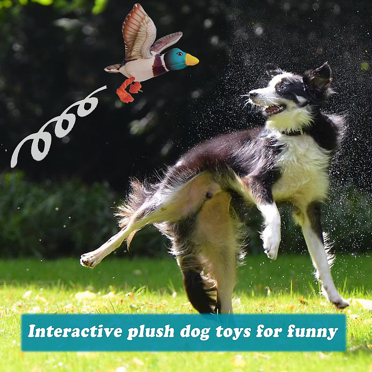 ADSDIA Squeaky Dog Toys for Puppy Teething Stuffed Plush Dog Toys for Small Medium Dogs Duck Dog Toys with 2 Rope Legs