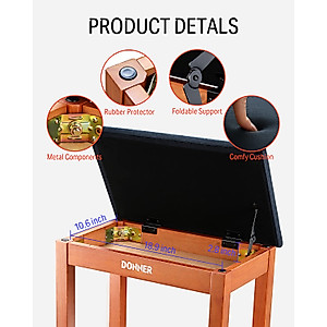 Donner DDP-80 Digital Piano + Wood Finish Color Piano Bench