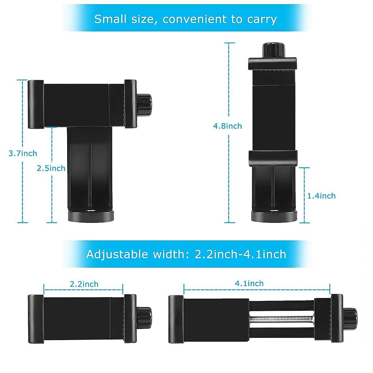SharingMoment Premium Smartphone Holder/Vertical and Horizontal Tripod Mount Adapter Rotatable Bracket with 1/4 inch Screw/Adjustable Clip for iPhone, Android Cell Phone, Selfie Stick, Camera Stand