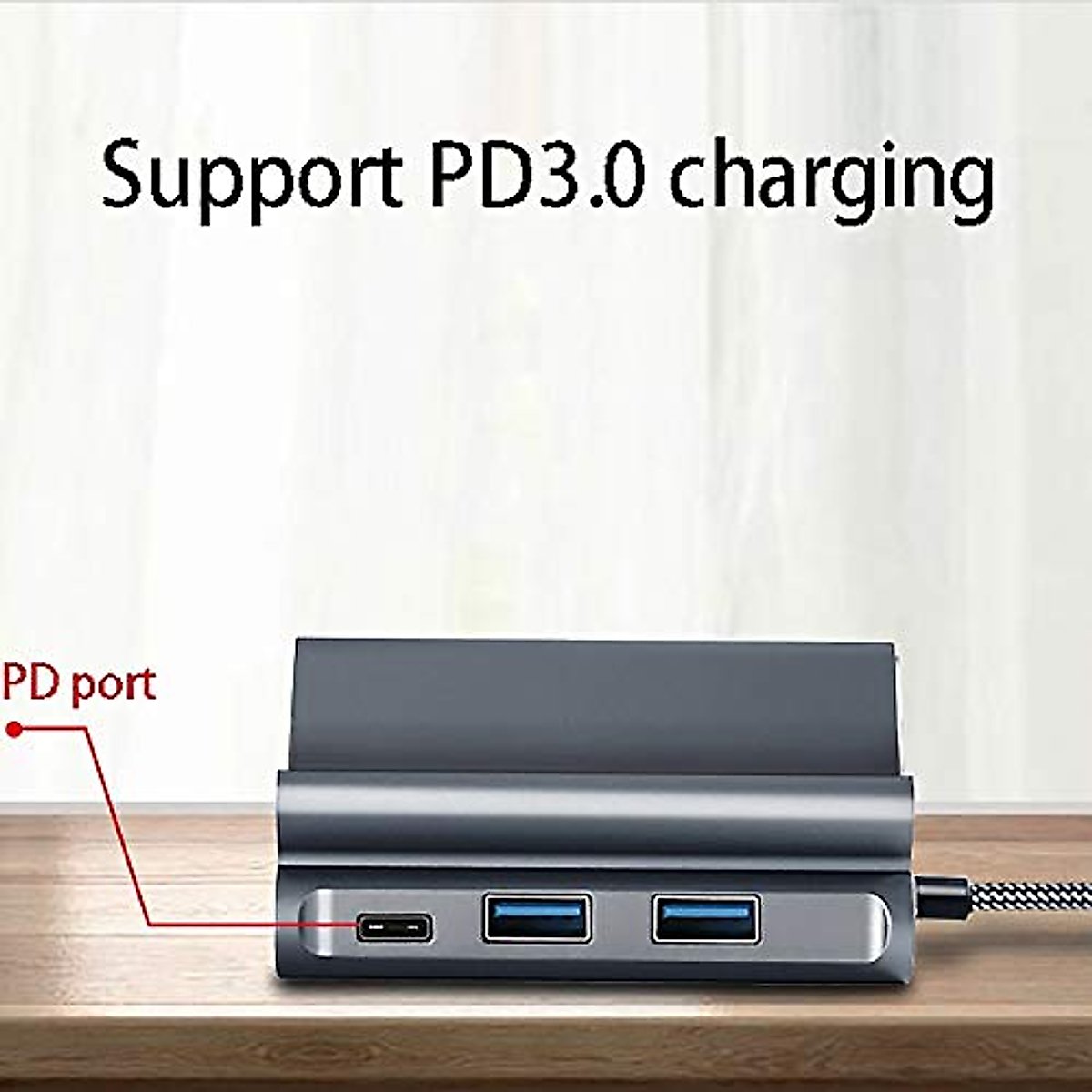 WJCCY Type C HUB Docking Station USB-C to HDMI Dock Power Adapter Vertical Base with Bracket