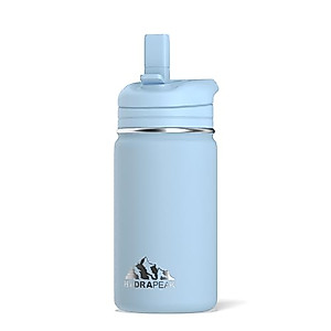 Hydrapeak Mini 14oz Water Bottle with Straw Lid, Stainless Steel Double Wall Insulated Water Bottle | Leak-Proof and Spill-Proof Water Bottle, 24 Hours Cold (Cloud)