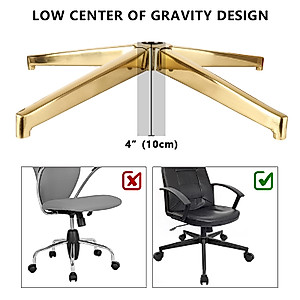 Office Chair Base Replacement Parts -Heavy Duty Reinforced Sturdy Metal Leg Desk Chair Base Replacement (2200Lbs),Universal Gas Cylinder and Caster Sockets 28",Silver