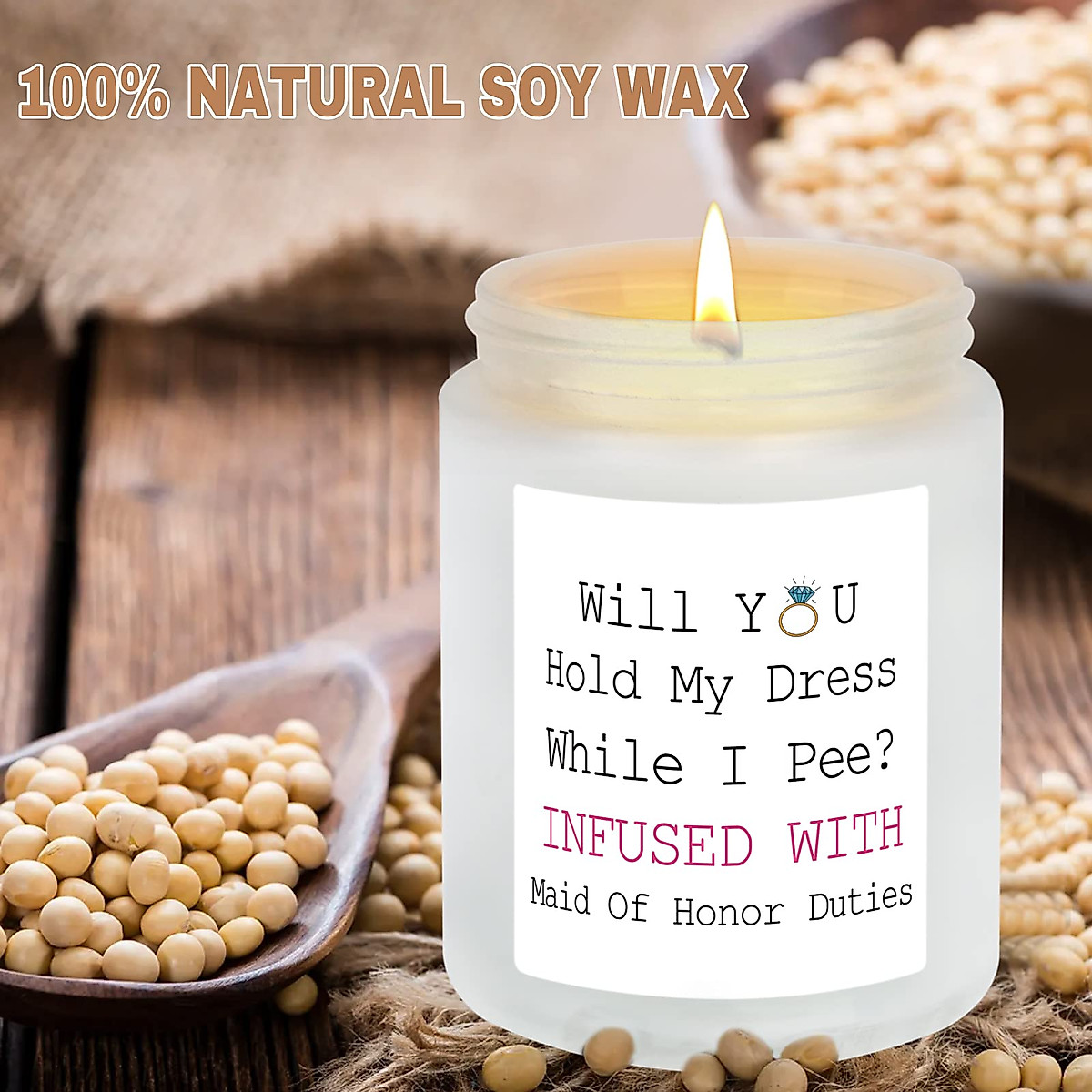 Gifts for Best Friends Scented Candle Bridesmaid Gifts Love Gifts for Maid of Honor,Best Friends, Engagement Gift, Bridesmaid Proposal Gifts Wedding Day,5.5oz…