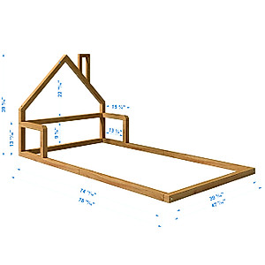 P'Kolino Casita Loft/Bunk Bed, Single Bed, Floor Bed Bundle - Solid FSC Certified Wood - Natural Wood